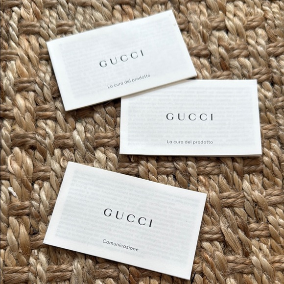 Gucci | Other | Gucci Bundle Of 3 White Product Information Cards ...